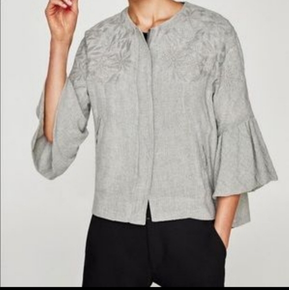Zara | Jackets & Coats | Zara Embroidered Jacket | Poshmark